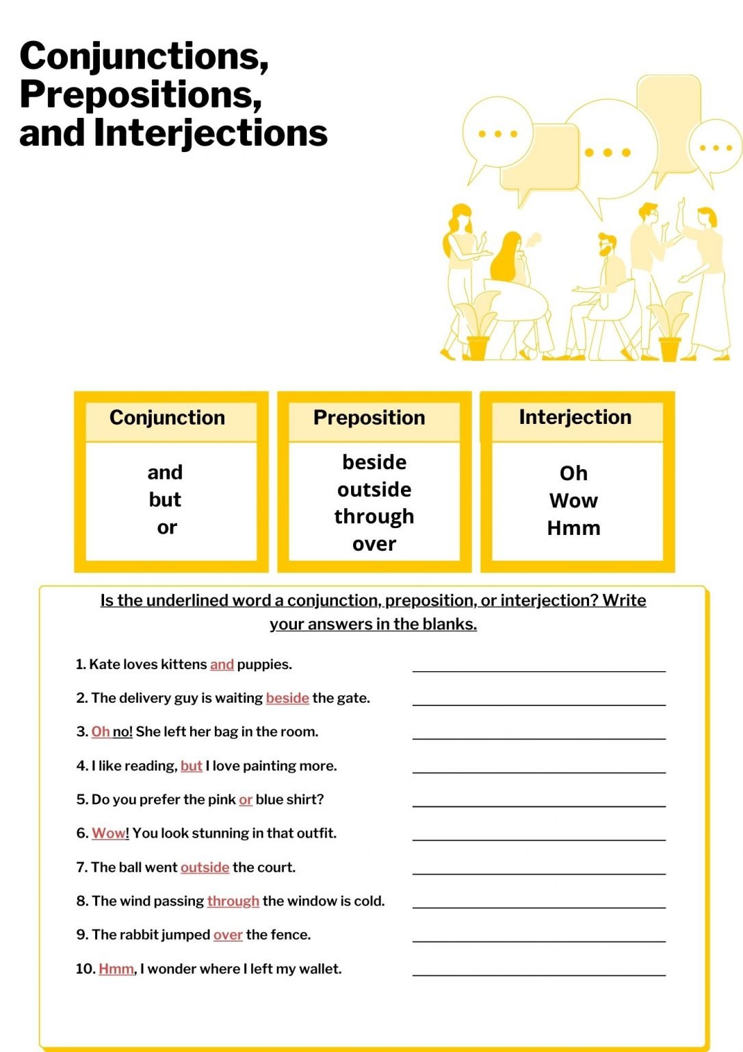 Conjunctions, Prepositions, And Interjections - ENGLISH4ALL