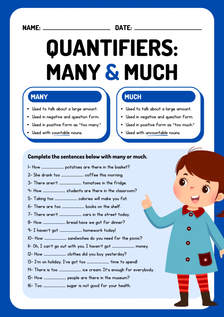 Quantities: Many And Much - ENGLISH4ALL